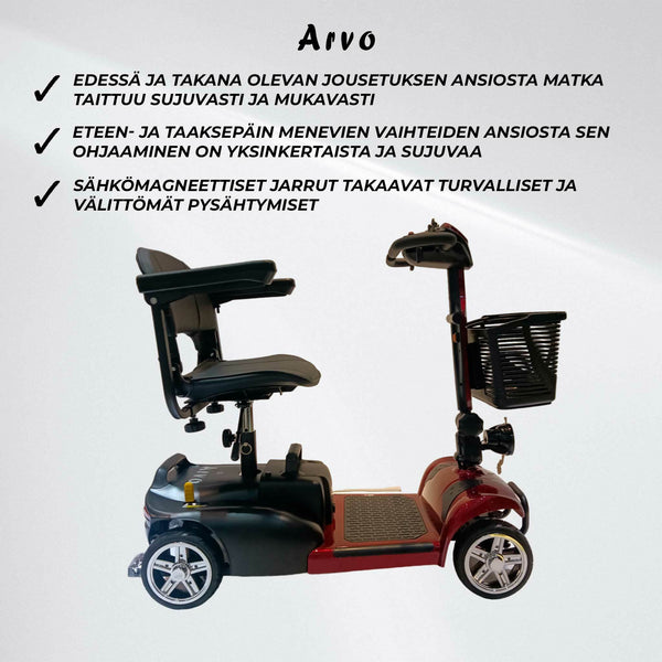 Arvo Senioriskootteri P100 Punainen - 1.390,00 EUR - Nordic ProStore