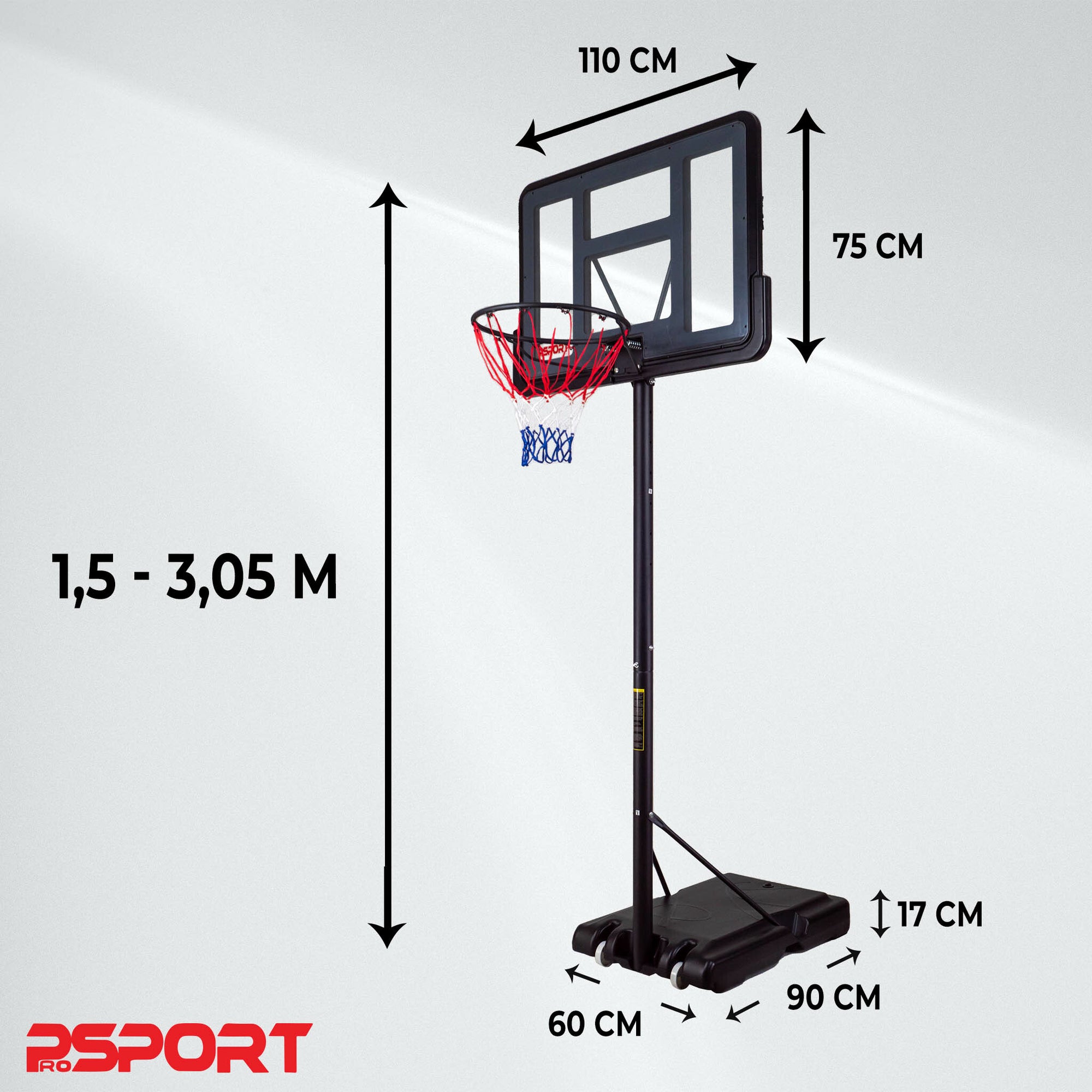 ProSport Basketballkorb 1,5 - 3,05m - 349,00 EUR - Nordic ProStore